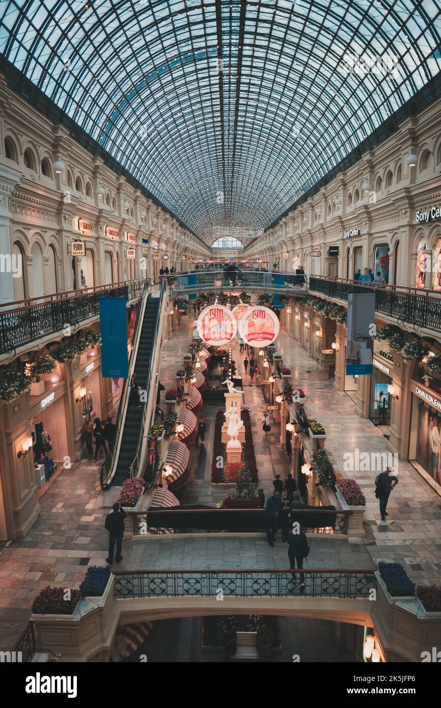 GUM Department Store interior, Moscow, Russia Stock Photo - Alamy