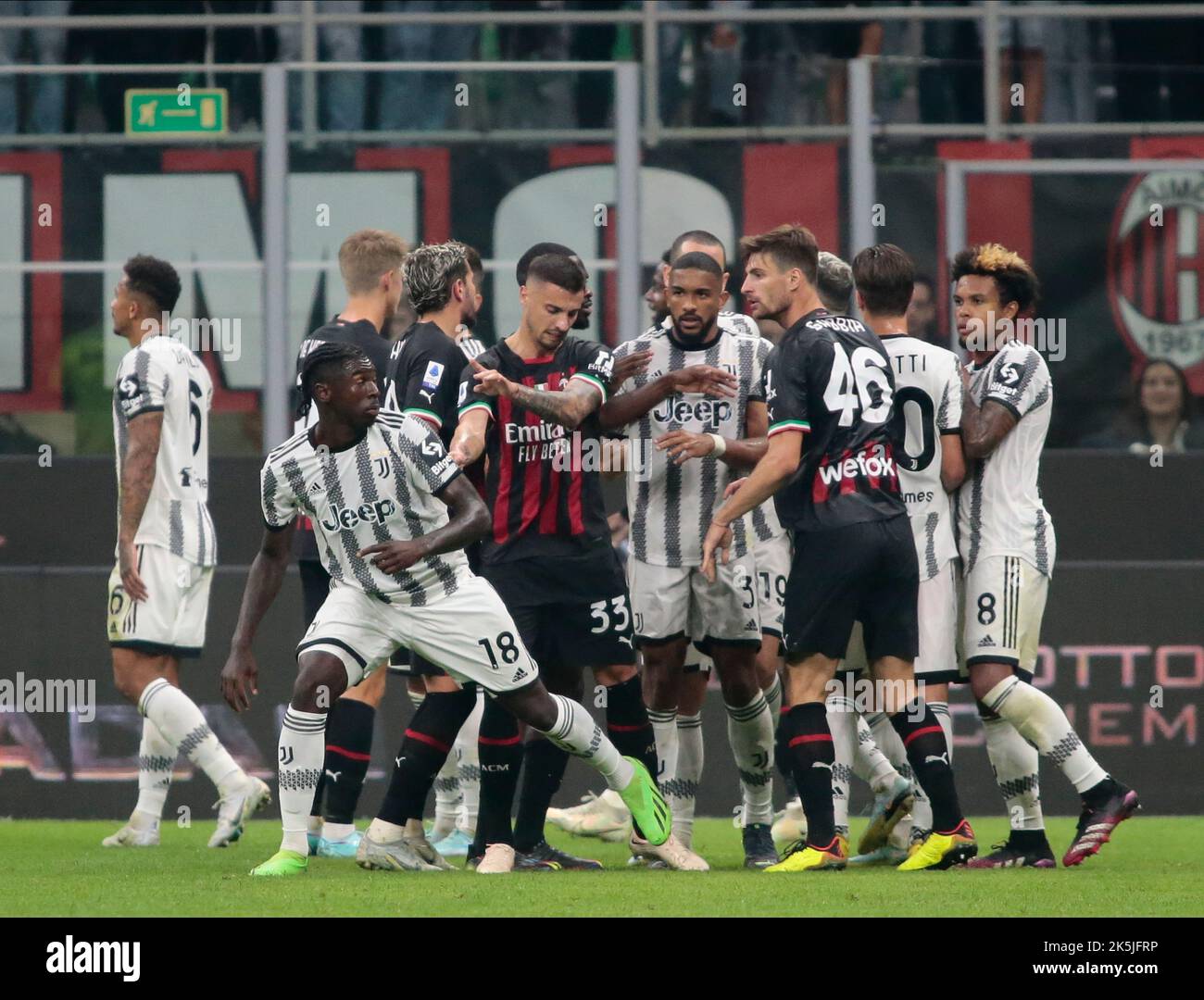 Moise Kean of Juventus Fc and Matteo Gabbia of Ac Milan during the ...