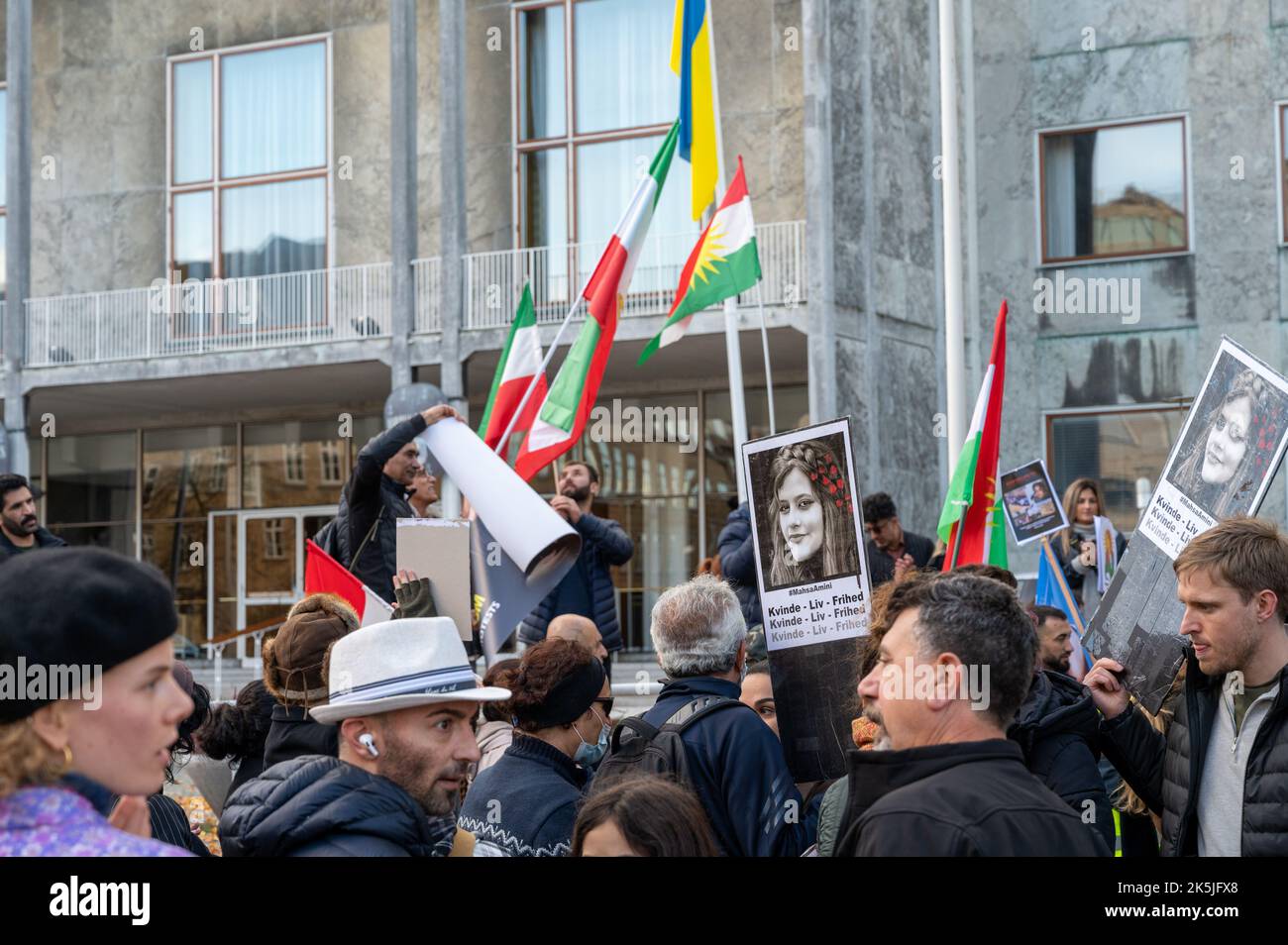 Demonstration Showing Support For Women Life And Freedom Following The