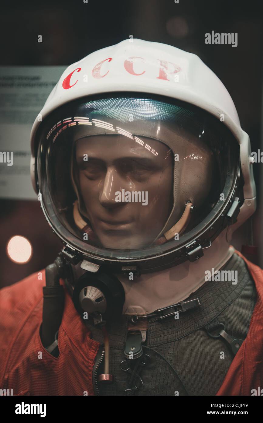 Cosmonaut space suit used in the Soviet Space Program, on display at ...