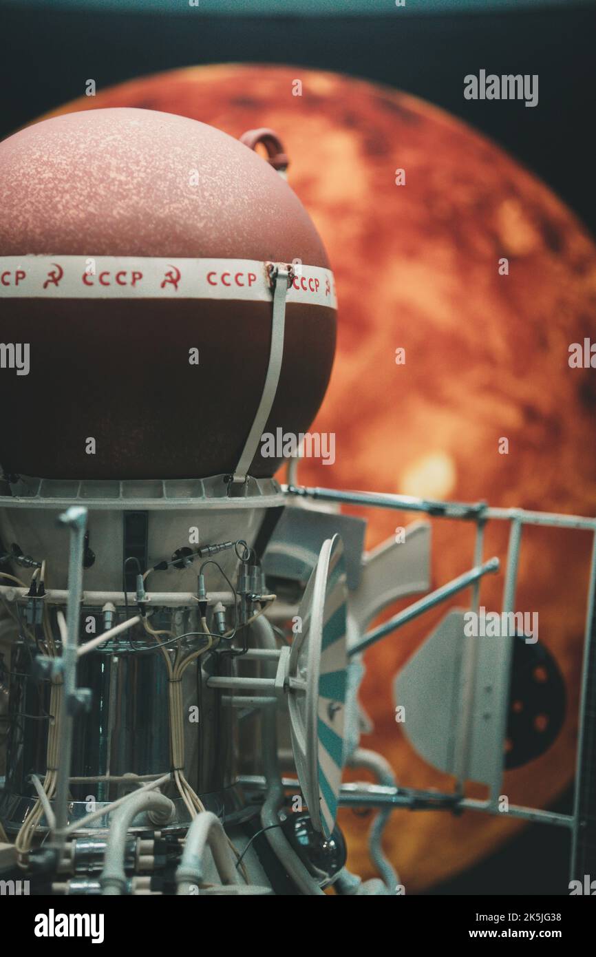 Model of the Venera probe on display at the Museum of Cosmonautics ...