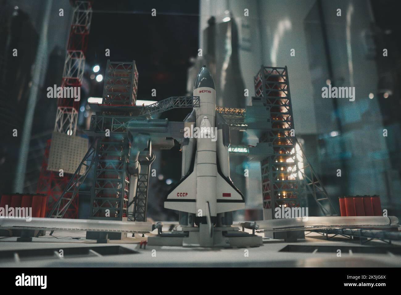 Buran space shuttle miniature on display at the Museum of Cosmonautics ...