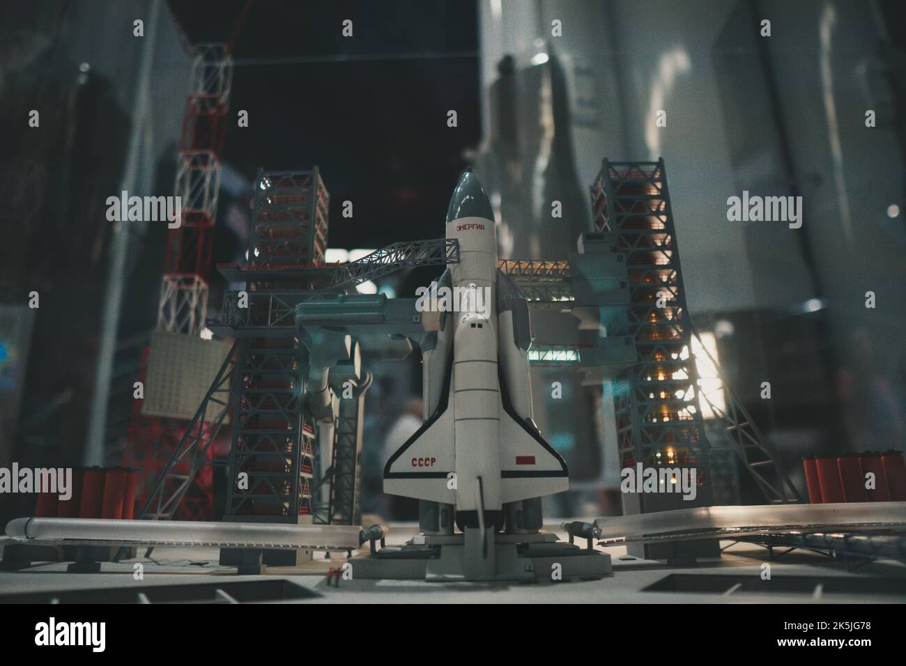 Buran space shuttle miniature on display at the Museum of Cosmonautics ...