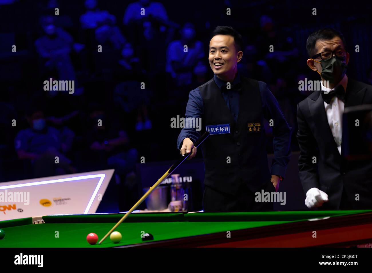 Marco Fu seen in action during the semi-final match against John ...