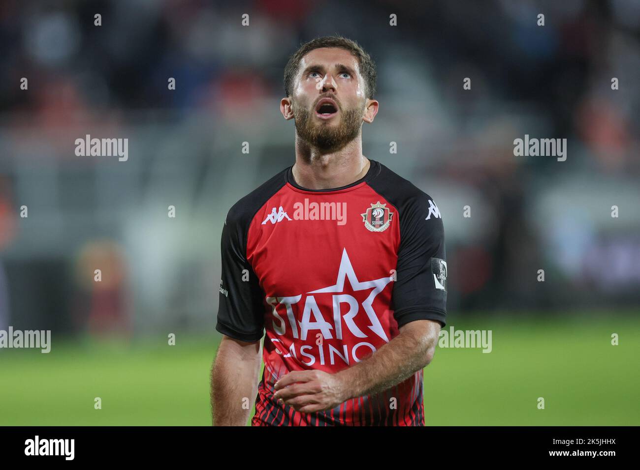 Seraing's Antoine Bernier reacts during a soccer match between RFC ...