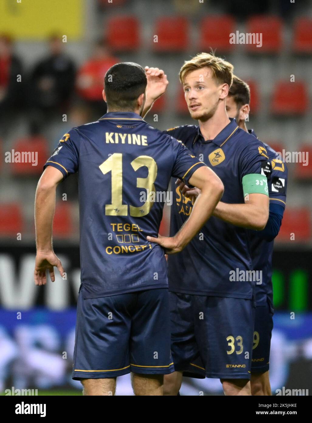 OHL's Sofian Kiyine and celebrates after scoring with OHL's Mathieu ...