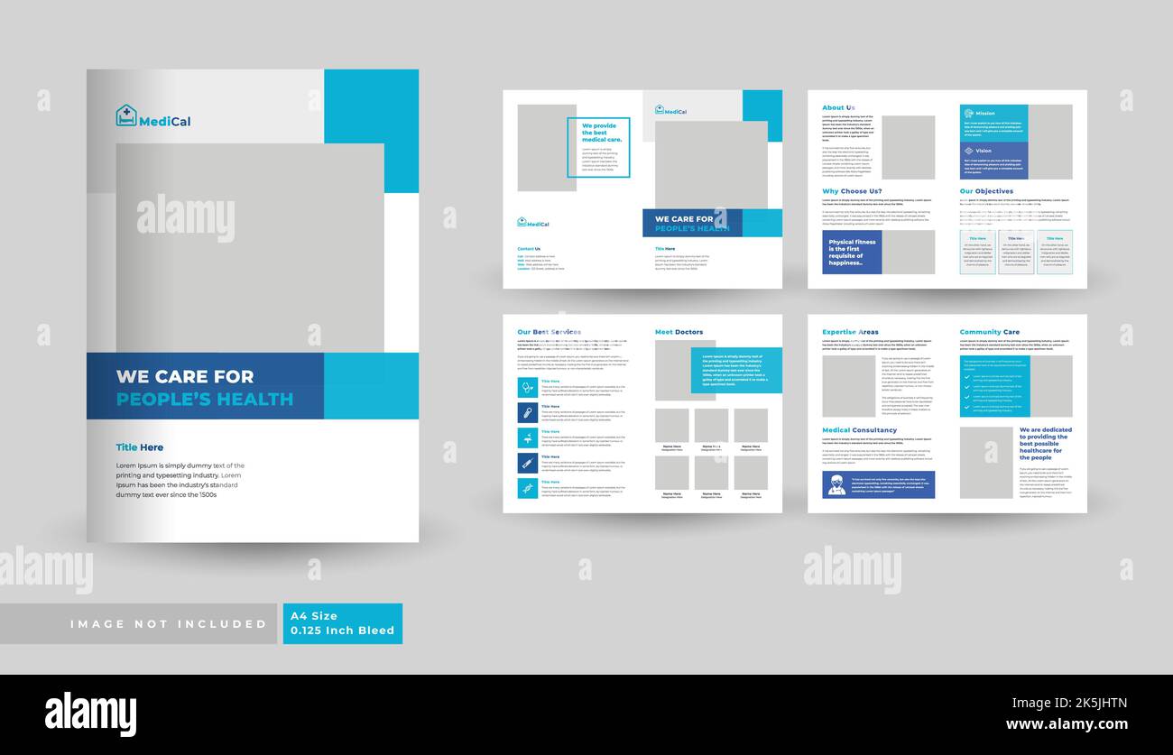 A template layout design for a Medical health care brochure with light ...