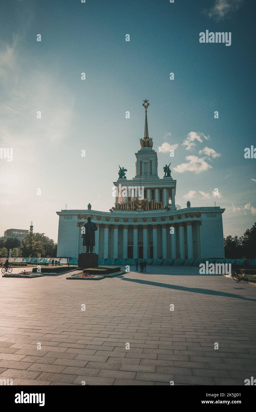 The main pavilion and statue of Lenin at the all Russia Exhibition ...