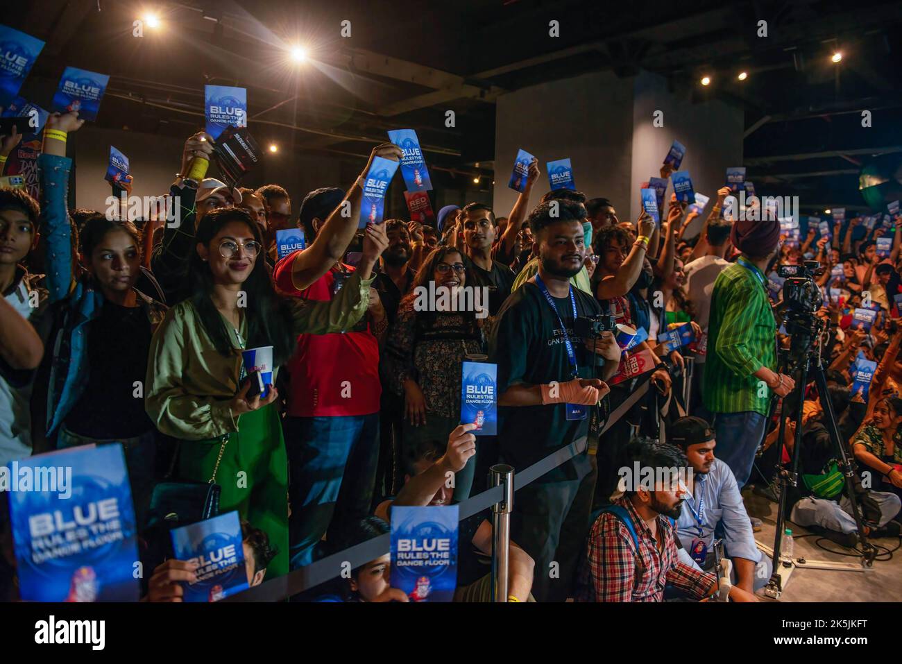 Audience judging with placard during the Red Bull Dance Your Style, a ...