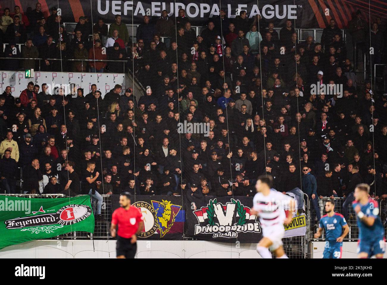 Herning - Feyenoord supporters during the match between FC Midtjylland ...