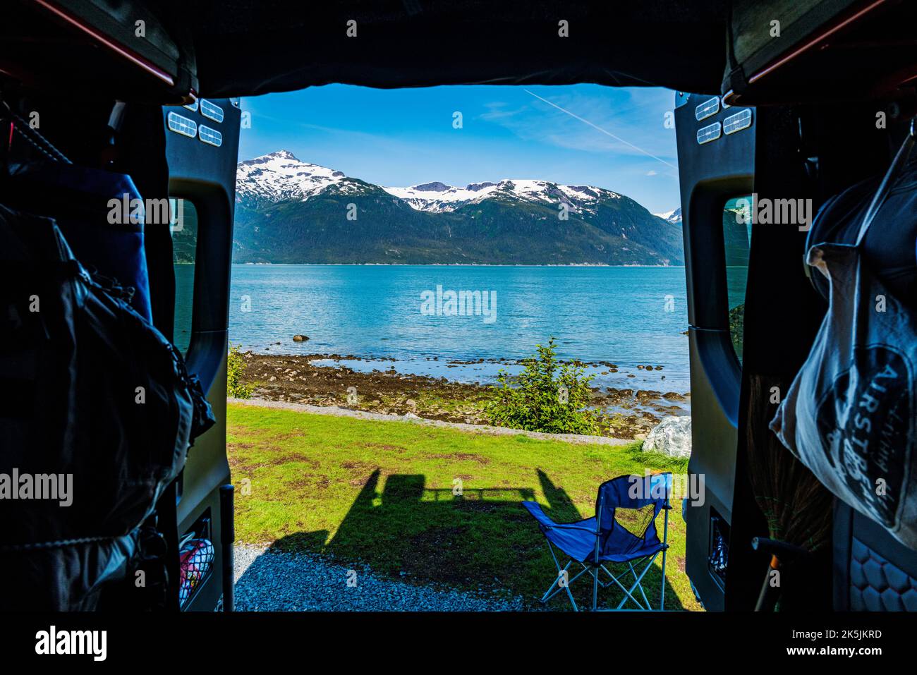 View from Airstream Interstate 24X 4WD campervan; Chilkoot Inlet; Coast ...