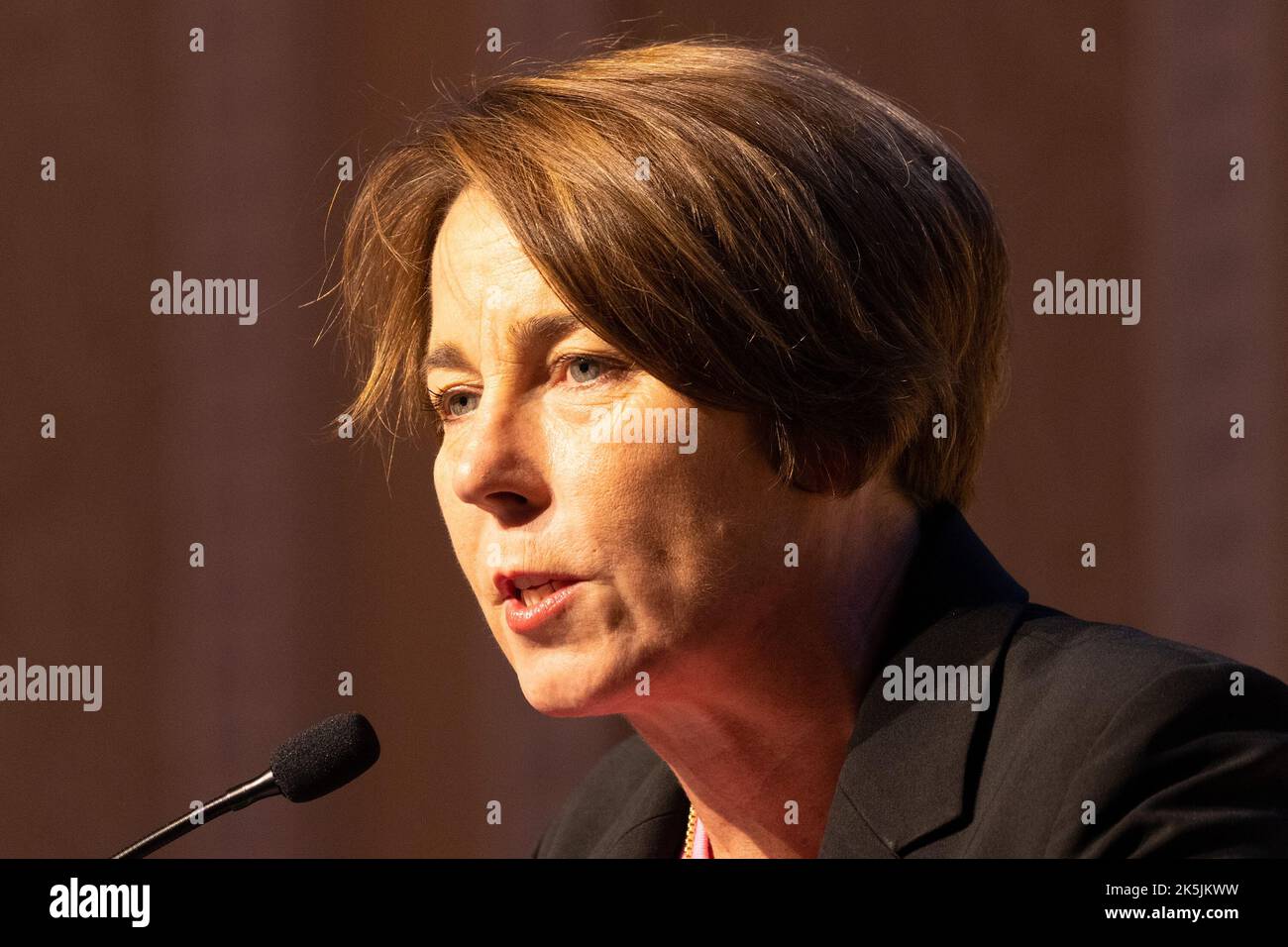 Everett, MA, USA. 8th Oct, 2022. Attorney General Maura Healey speaks ...
