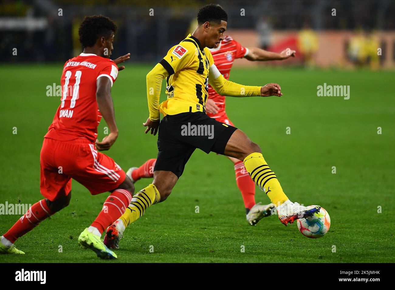 DORTMUND, GERMANY - OCTOBER 8, 2022: Jude Bellingham, The football ...