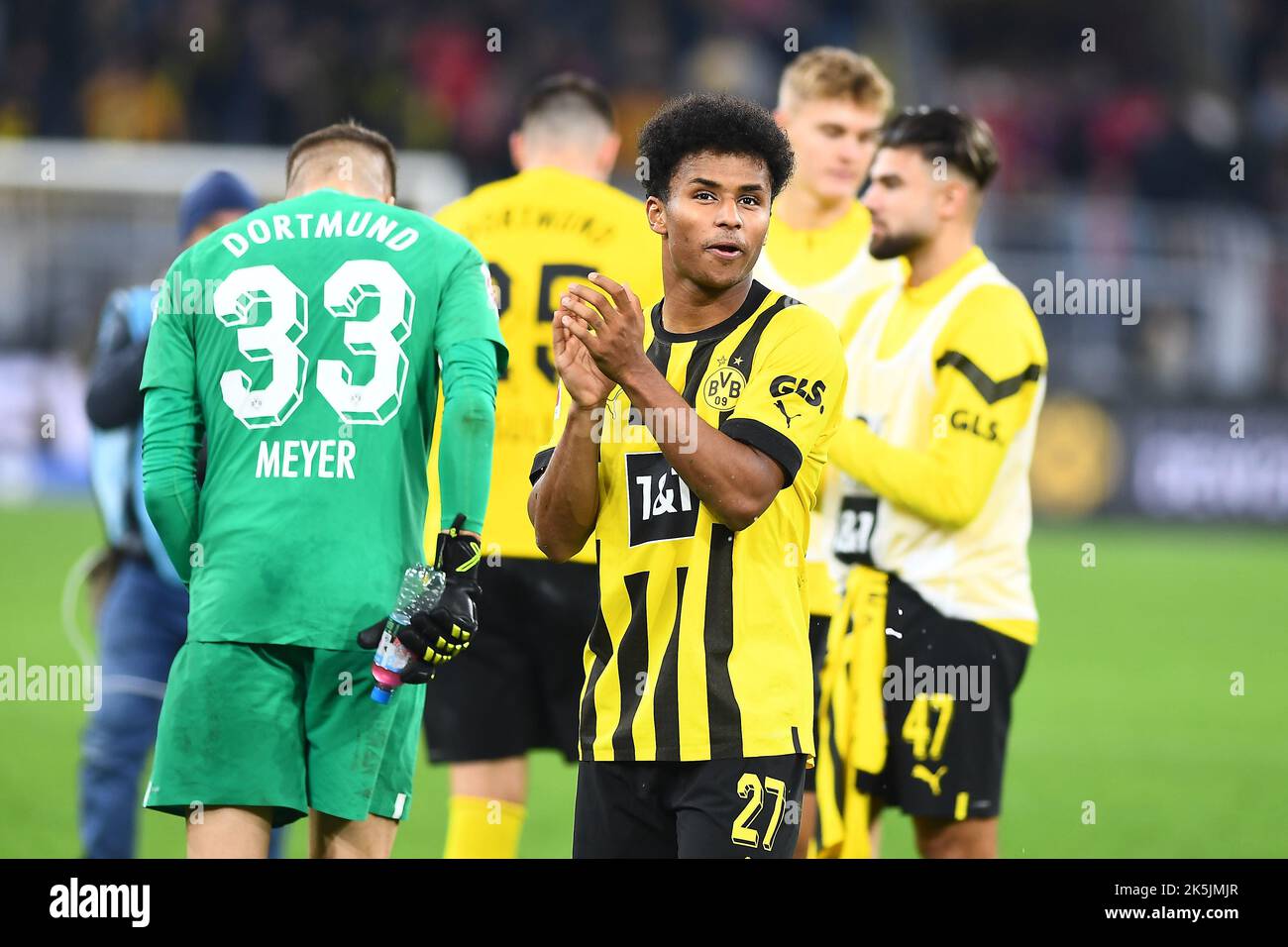 DORTMUND, GERMANY - OCTOBER 8, 2022: Karim Adeyemi. The football match ...