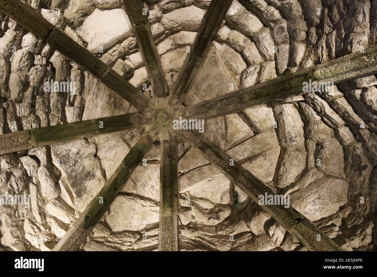 Old medieval vault ceiling of a french castle, Bretagne, France Stock ...