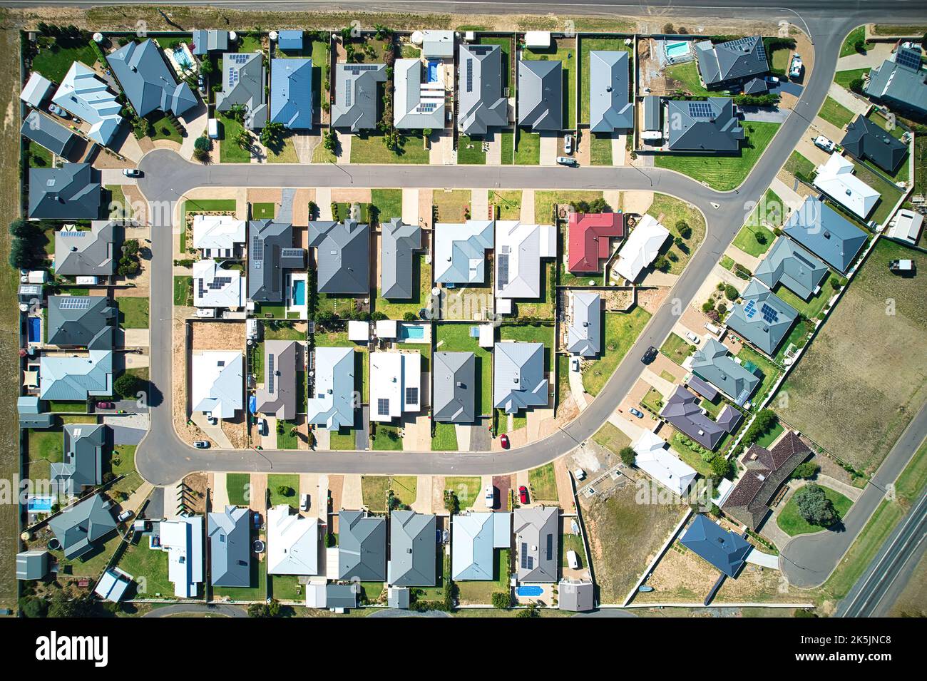 Aerial view of suburban circular street in NSW Australia Stock Photo ...