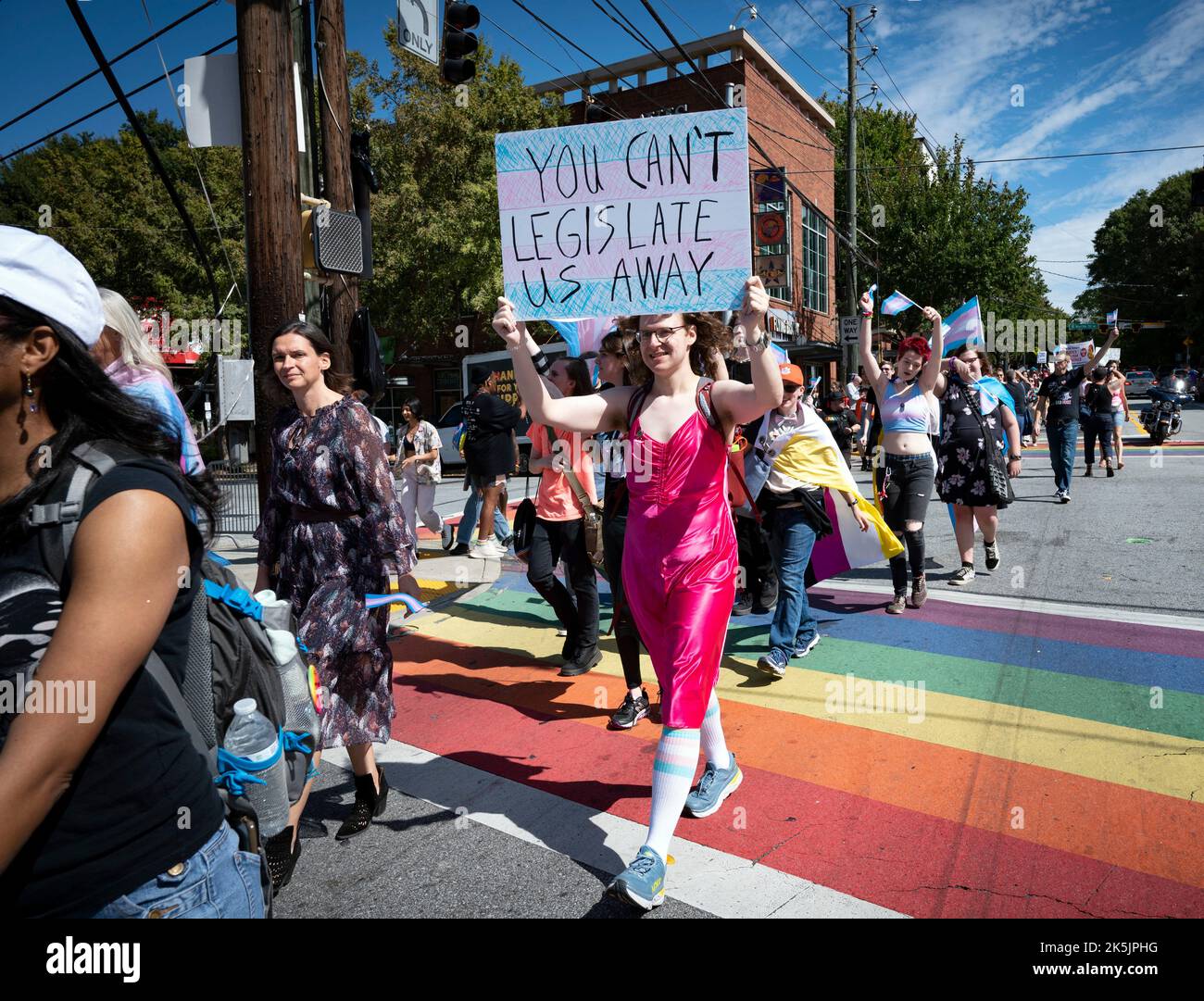Atlanta, Georgia, USA. 8th Oct, 2022. Hundreds of transgender, non ...