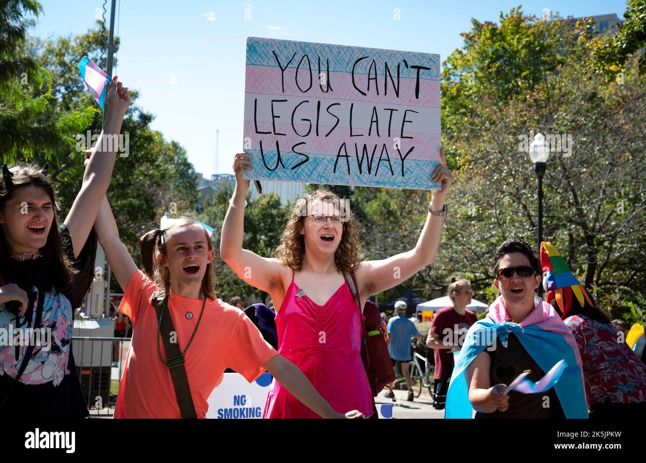 Atlanta, Georgia, USA. 8th Oct, 2022. Hundreds of transgender, non ...