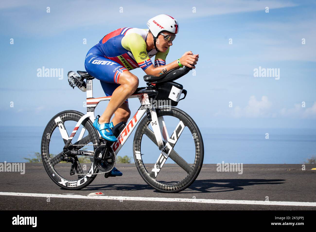 Norwegian Gustav iden and pictured in action during the Hawaii Ironman ...