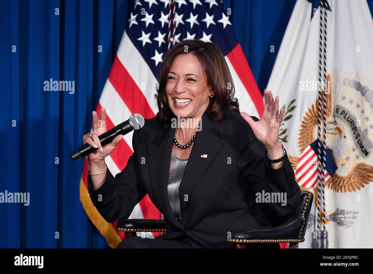 U.S. Vice President KAMALA HARRIS leads a roundtable conversation on ...