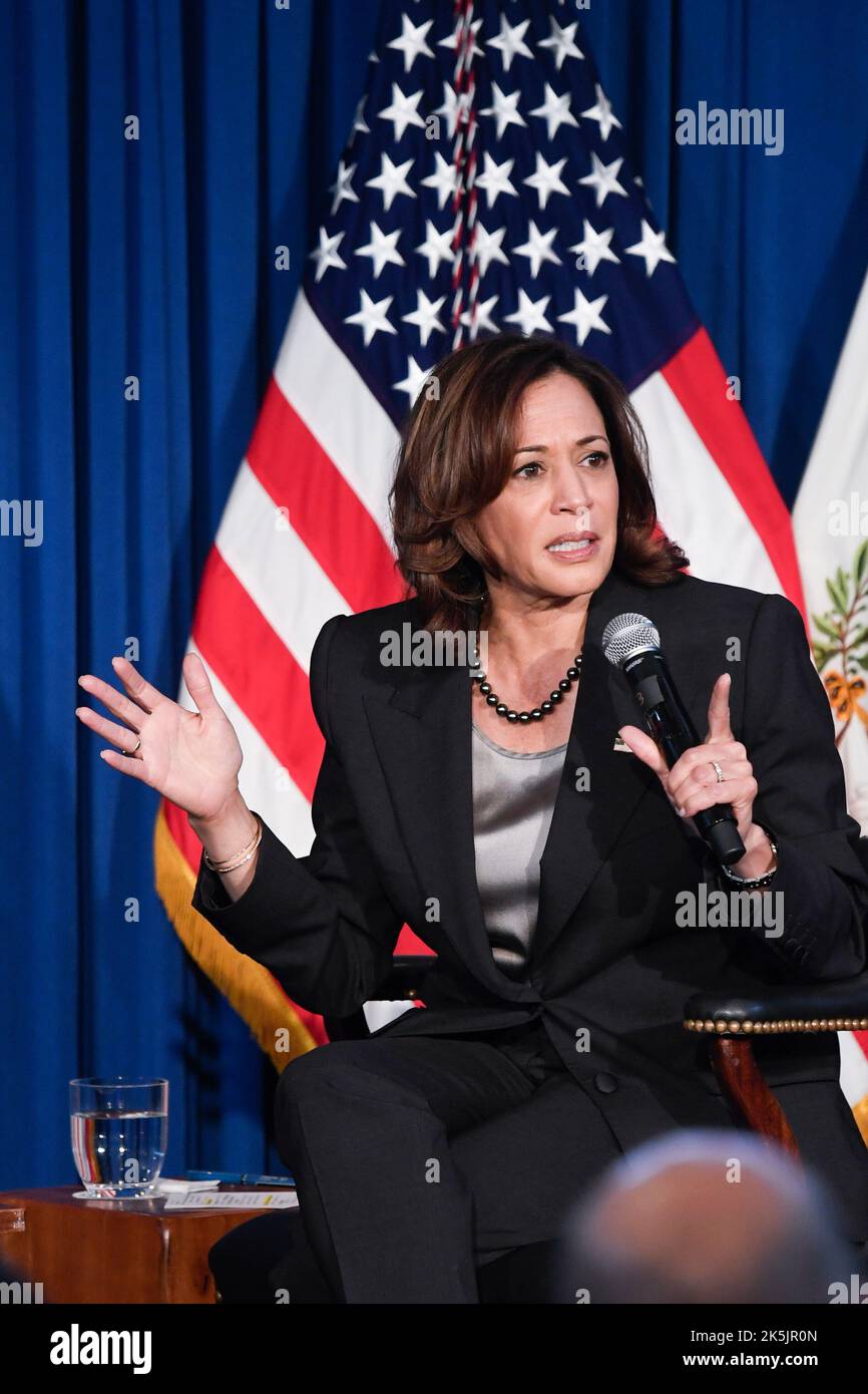 U.S. Vice President KAMALA HARRIS leads a roundtable conversation on ...