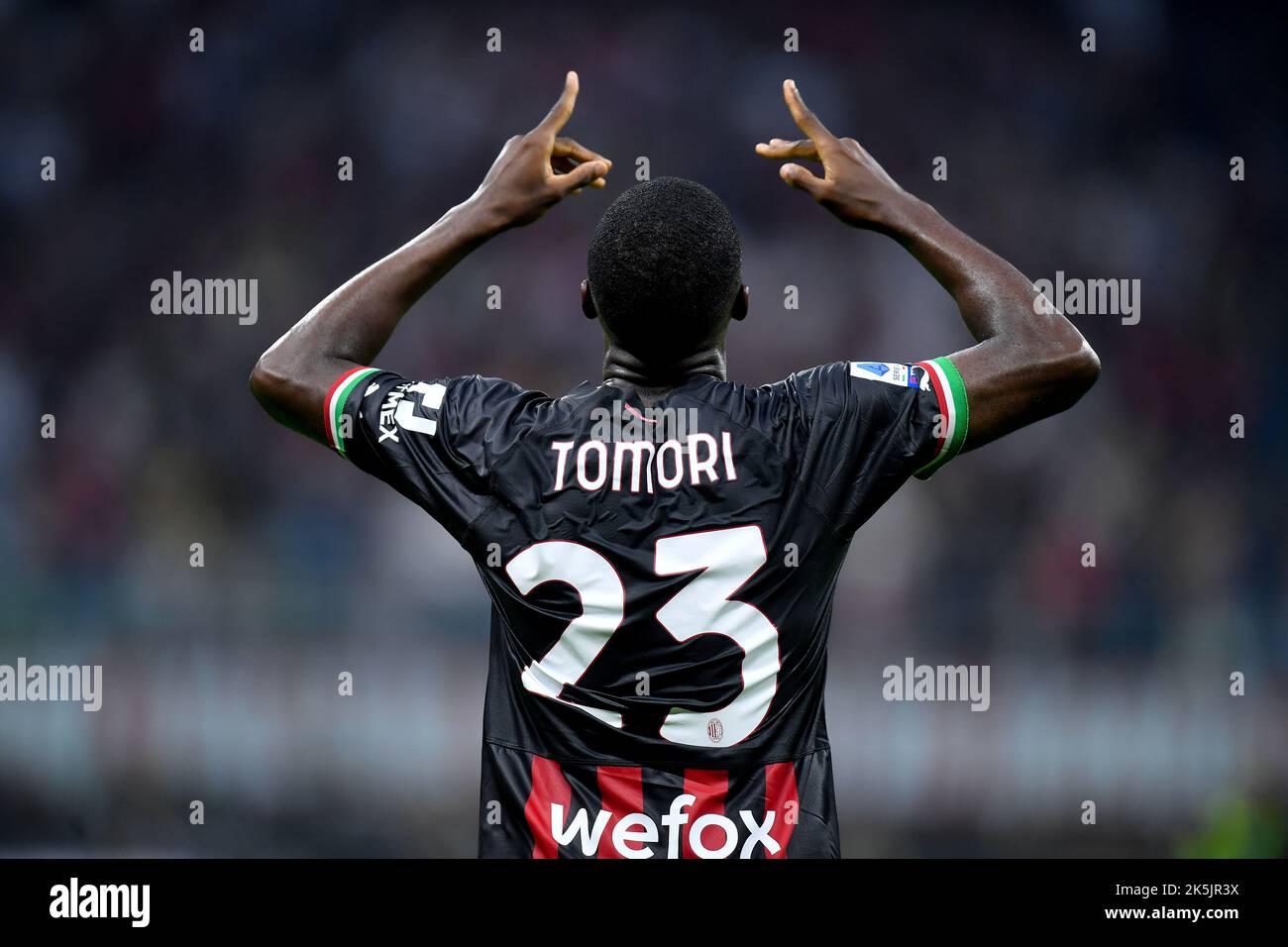 Milan, Italy. 8th Oct, 2022. AC Milan's Fikayo Tomori celebrates his ...