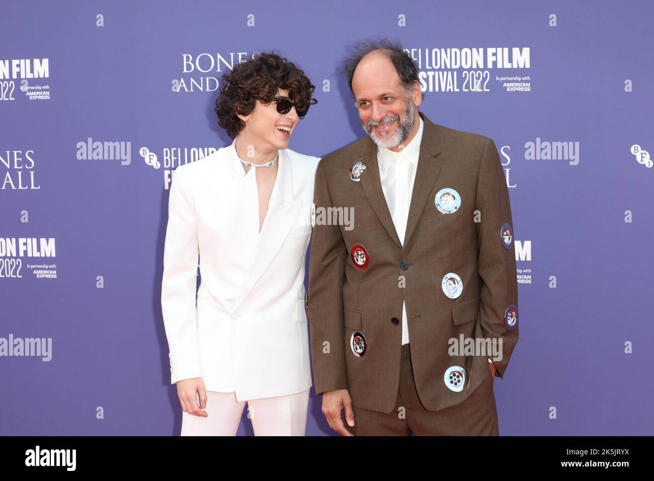 Timothee Chalamet and Luca Guadagnino attend "Bones & All" premiere during the 66th BFI London ...