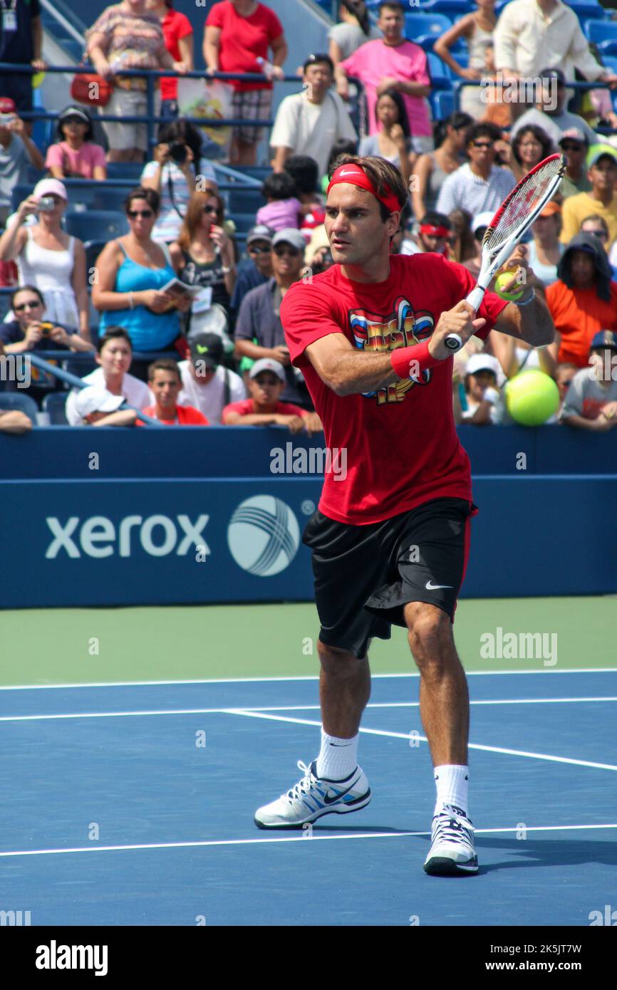 Grand Slam champion Roger Federer of Switzerland with his coach during ...