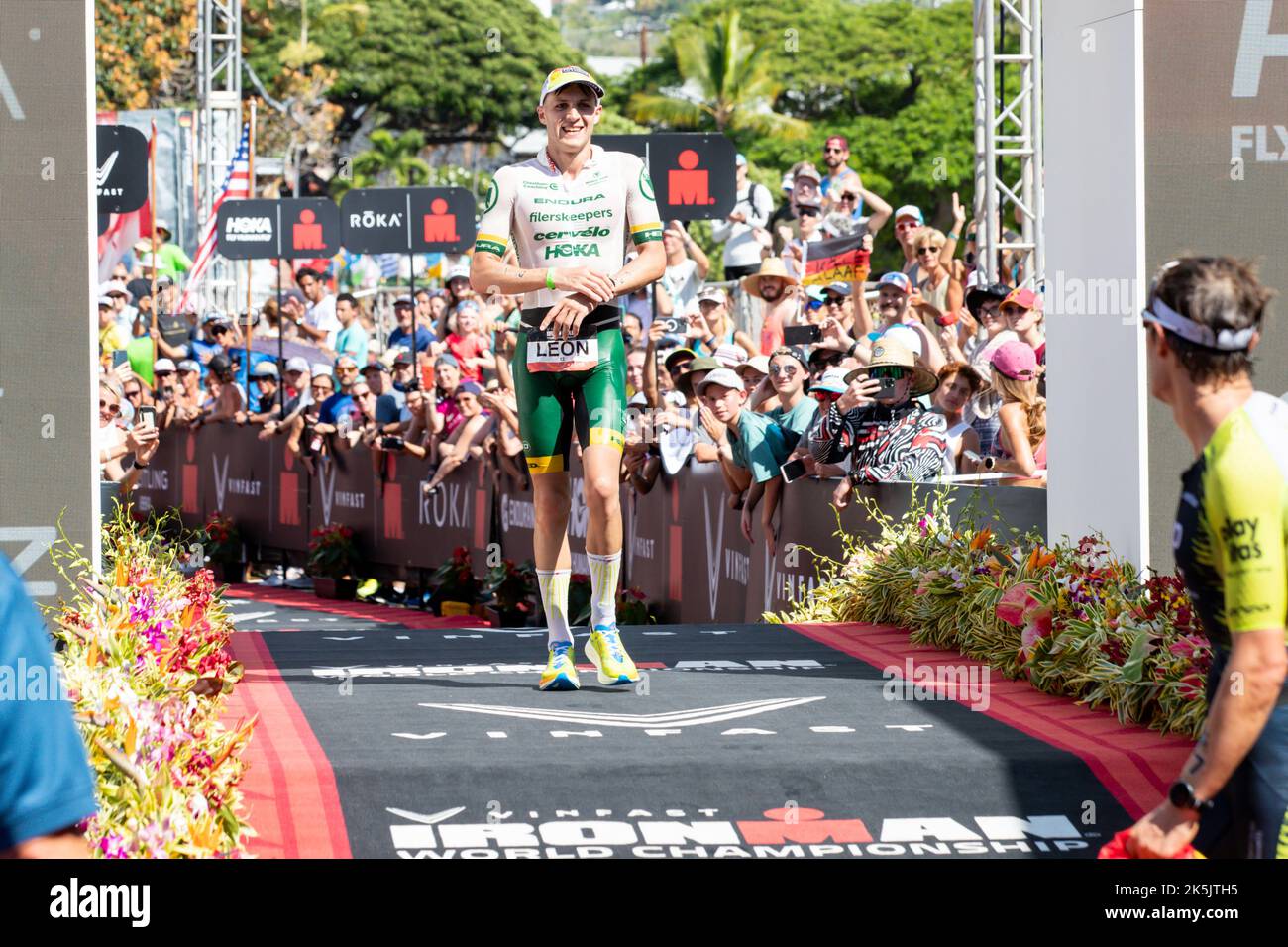 French leon chevalier pictured at the finishline during the Hawaii ...