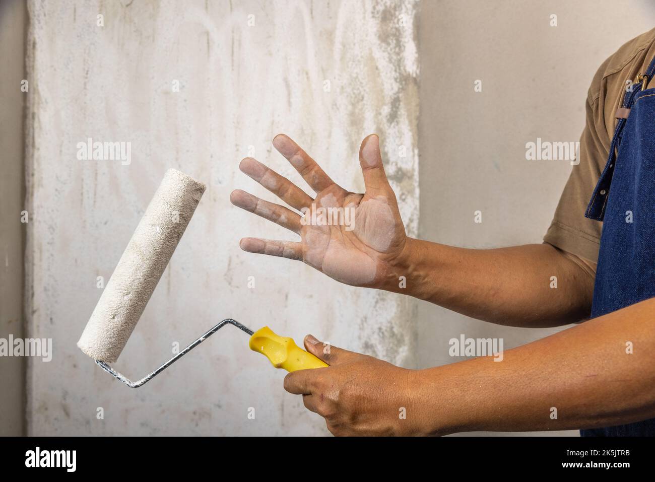 Chalking powder occurs when touching the color wall deterioration due ...