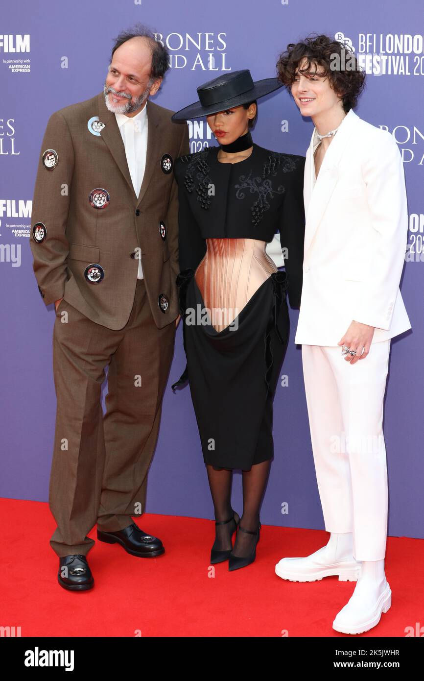 Luca Guadagnino, Taylor Russell and Timothee Chalamet attend "Bones ...