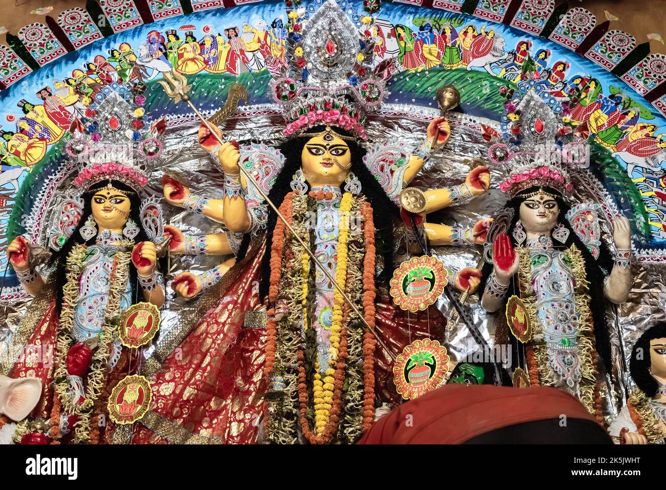 Picture of Durga Idol in a zamindar house in South 24 Parganas. The ...
