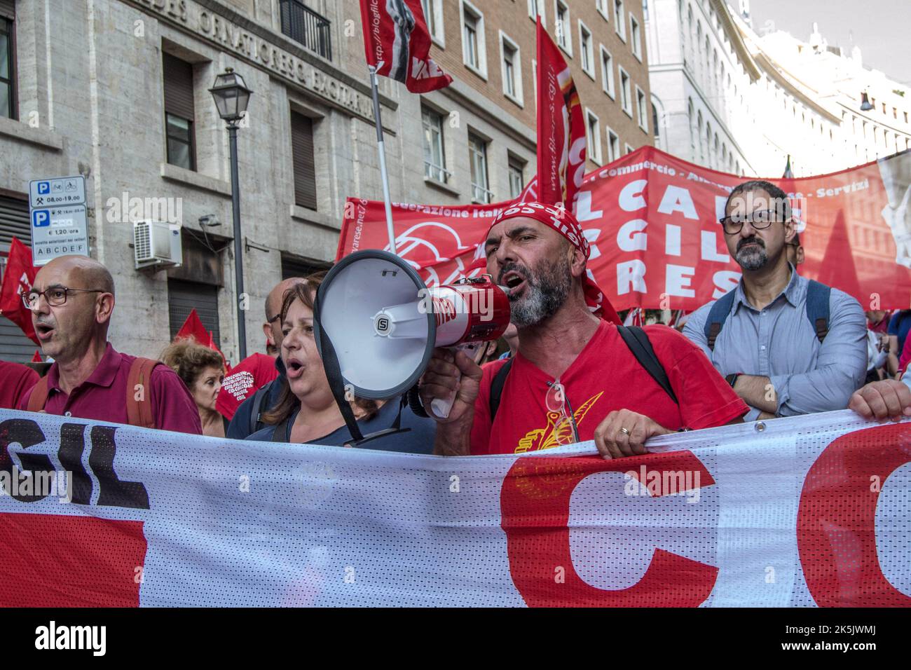 Rome, Italy, Italy. 8th Oct, 2022. National demonstration in Rome of ...