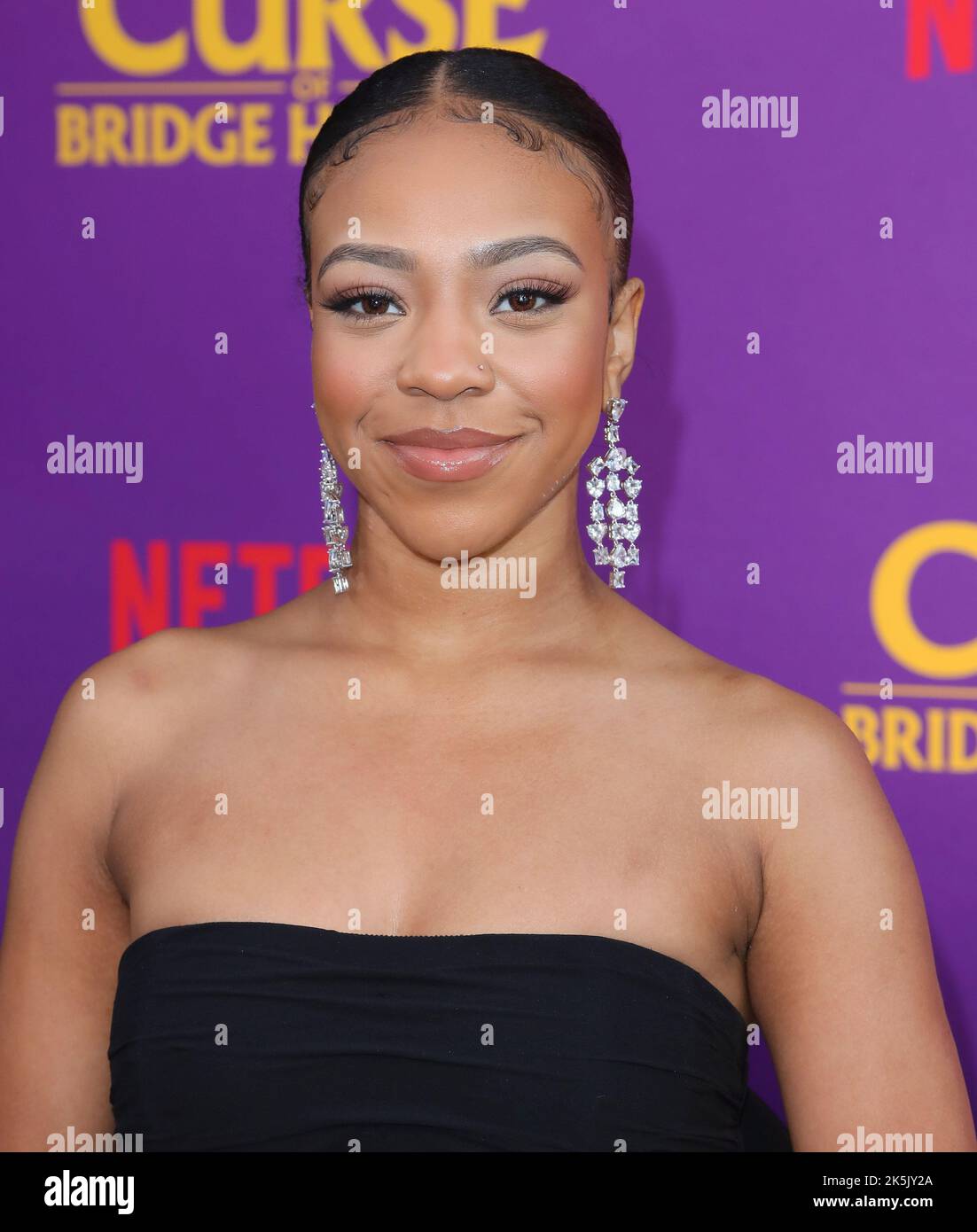 Priah Ferguson arrives at The Special Screening of Netflix The Curse of ...