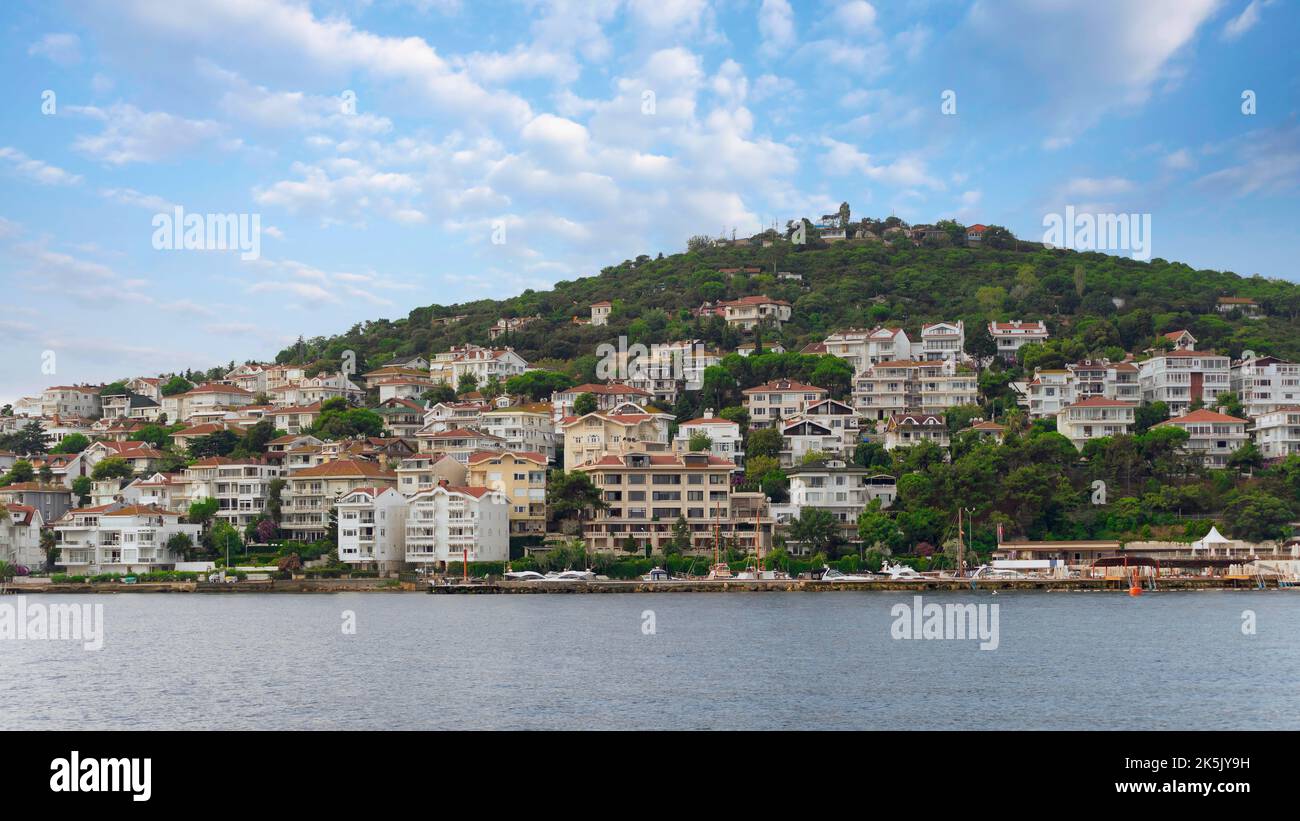 View of the mountains of Kinaliada island from Marmara Sea, with ...