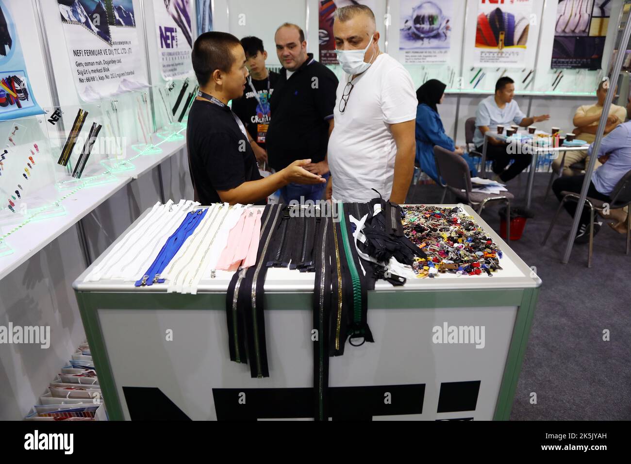 Cairo, Egypt. 6th Oct, 2022. People visit a booth during the Cairo ...