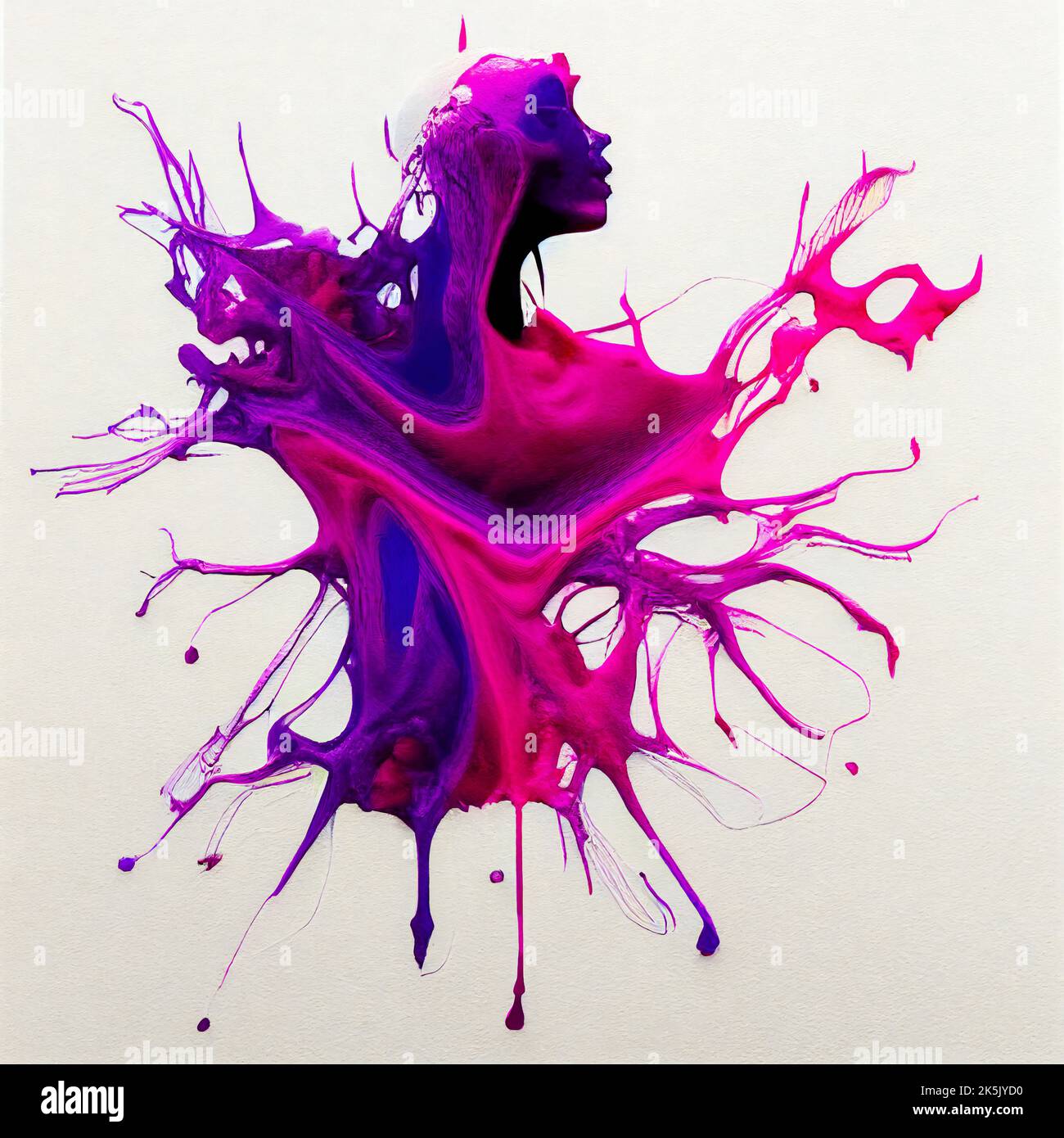 A sequence of ink blot art images based on color, a central shape and ...