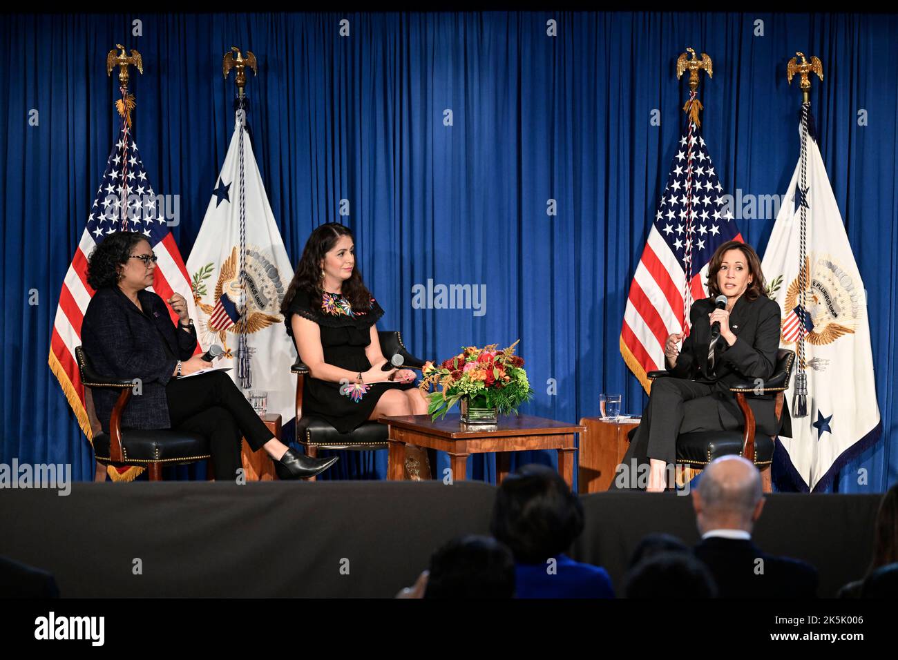 U.S. Vice President KAMALA HARRIS leads a roundtable conversation on ...