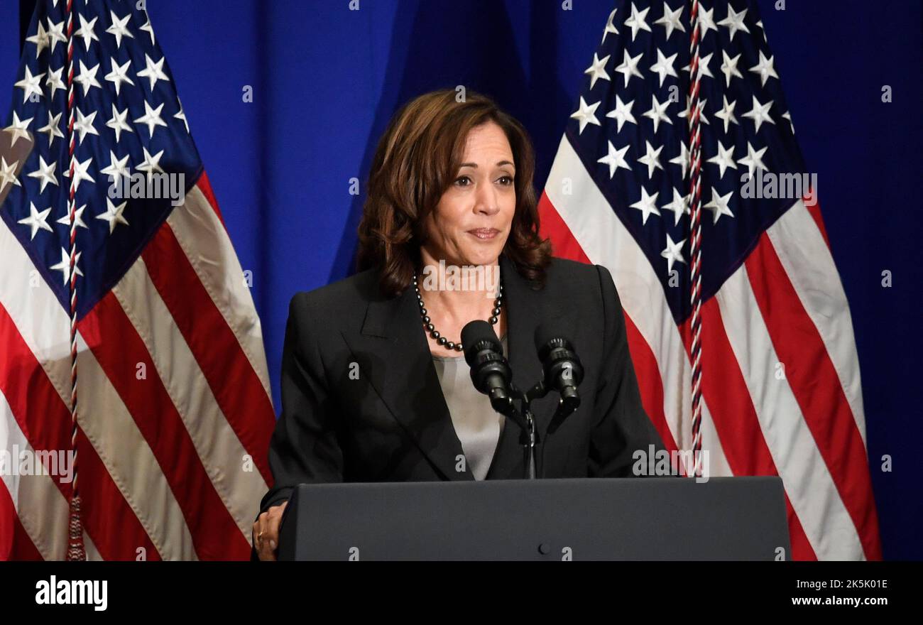 U.S. Vice President KAMALA HARRIS gives the keynote address at the ...