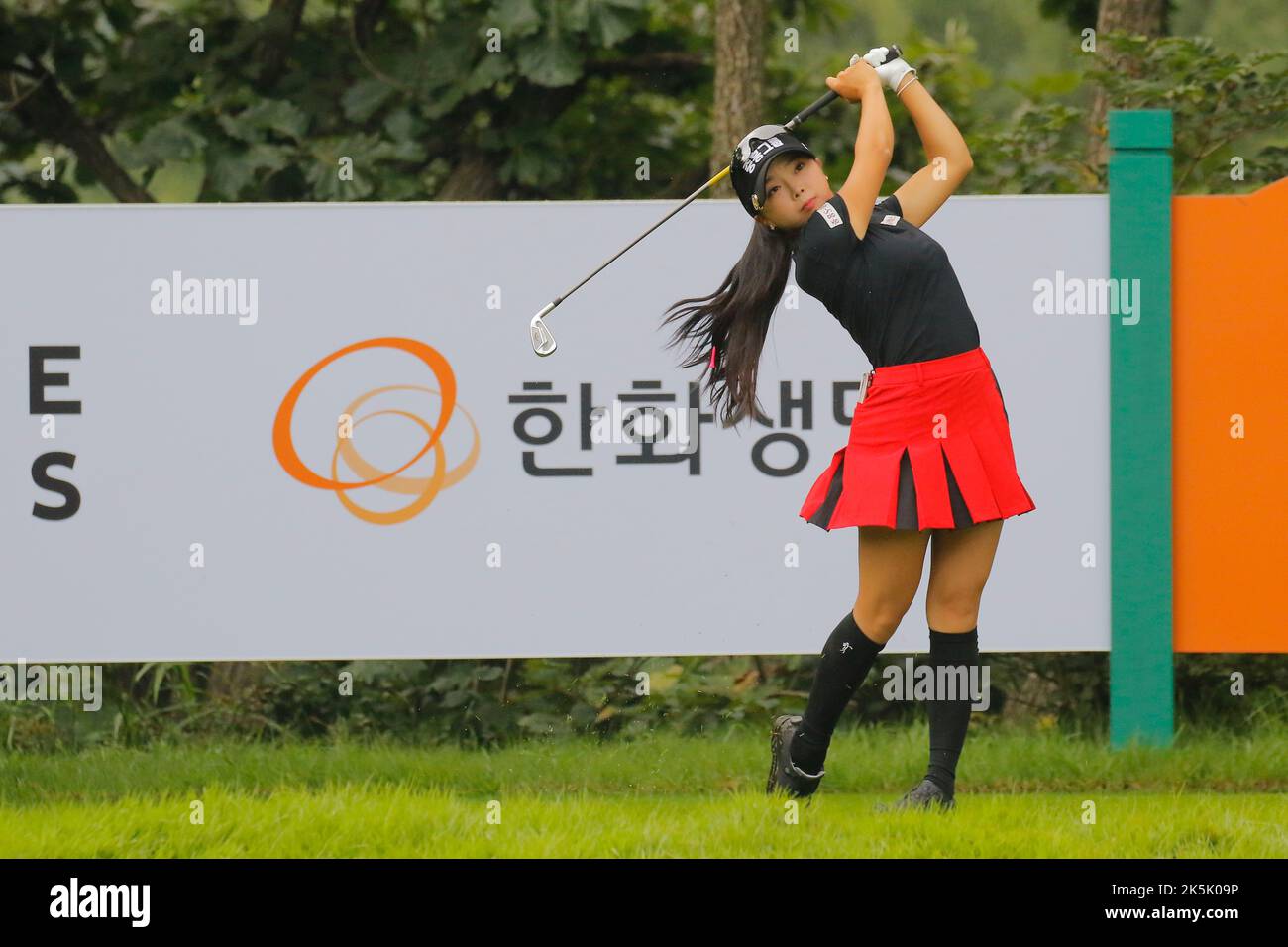 Aug 26, 2022-Chuncheon, South Korea-Son Seong Hwa action on the 5th hall during an Hanhwa ...