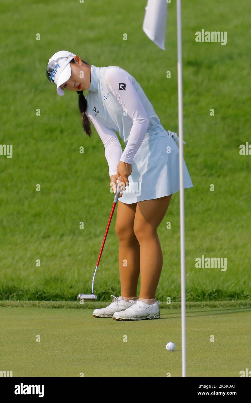 Aug 26, 2022-Chuncheon, South Korea-Jeon Hyo Min action on the 4th hall ...