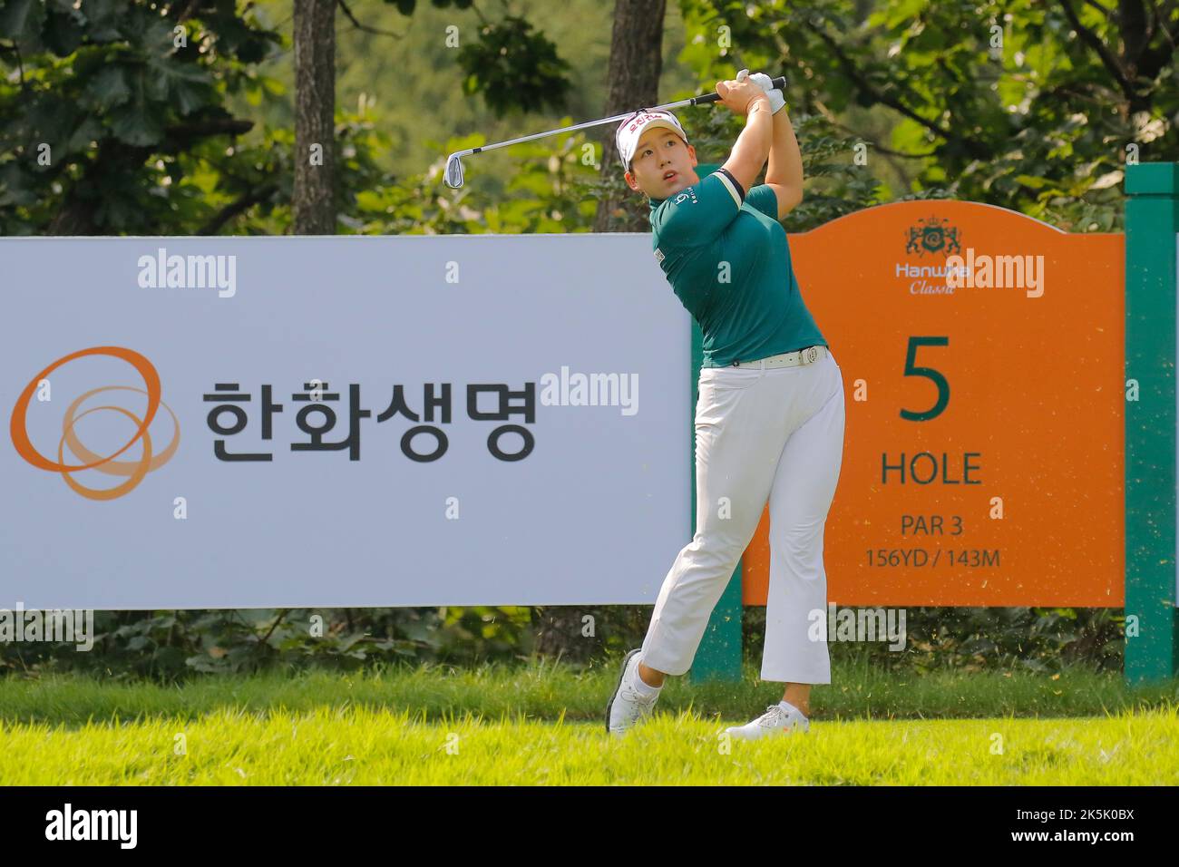 Aug 26, 2022-Chuncheon, South Korea-Hong Ji Won action on the 5th hall ...