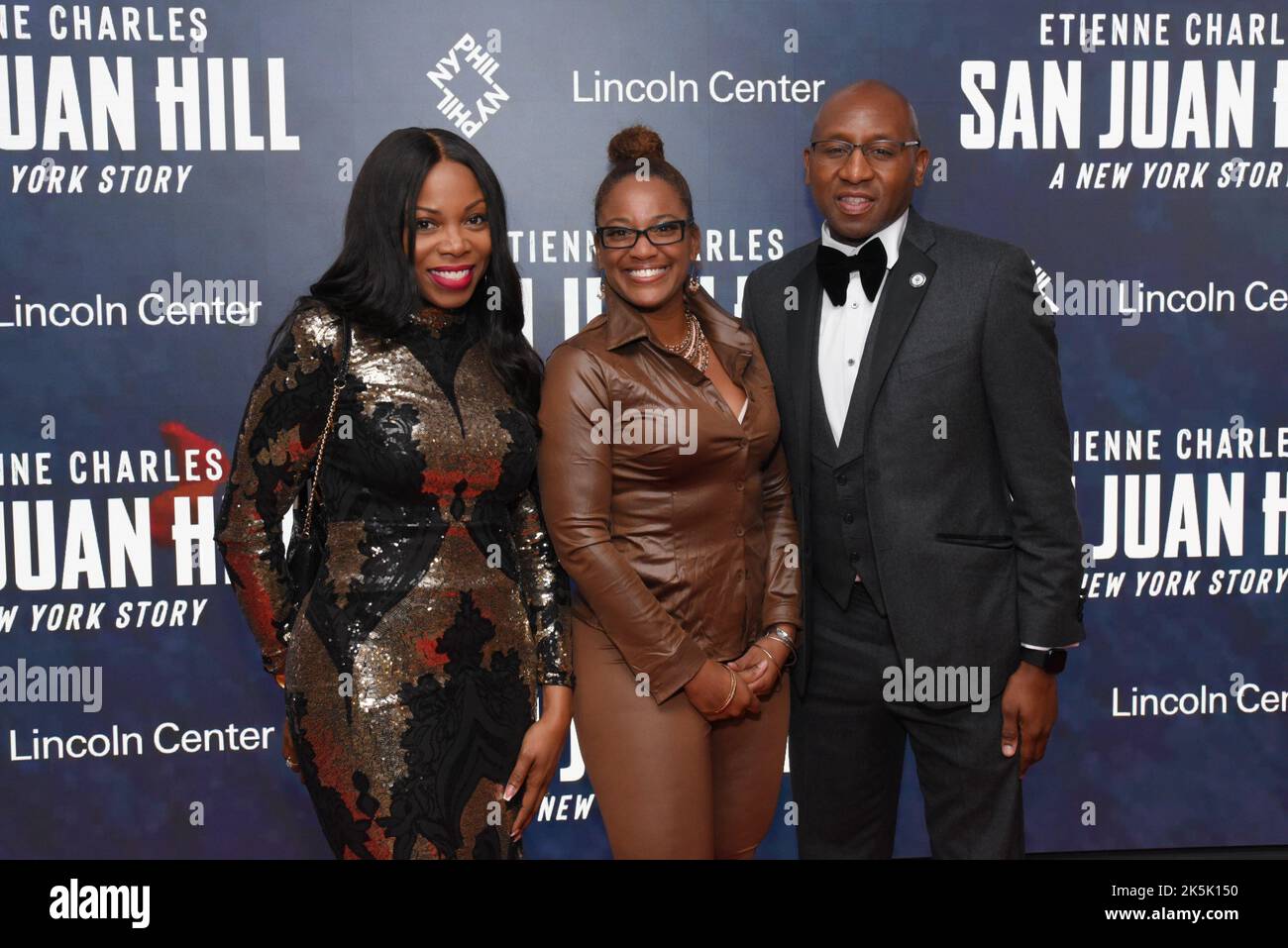 Tameeka Richards, Ebony Young and Donovan Richards attend San Juan Hill ...