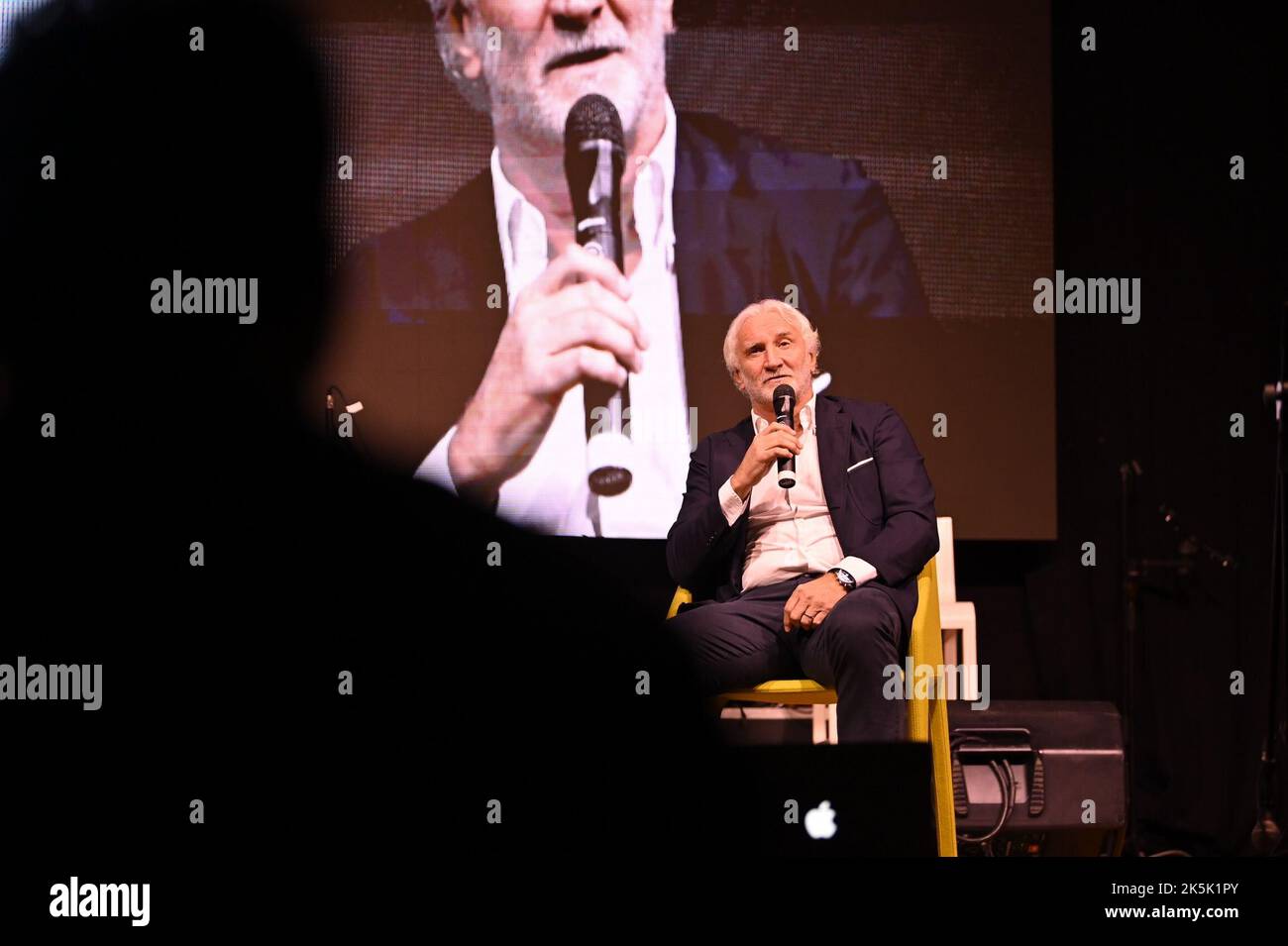 Rom, Italy. 08th Oct, 2022. Former national coach Rudi Völler speaks at ...