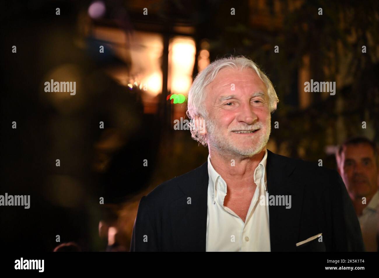 Rom, Italy. 08th Oct, 2022. Former national coach Rudi Völler smiles on ...