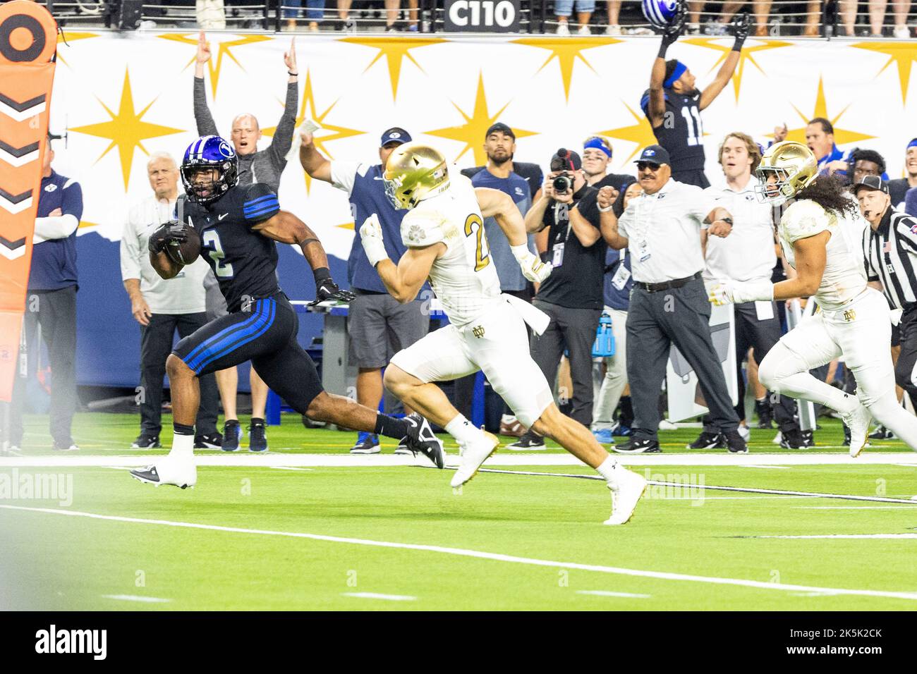 Las Vegas, Nevada, USA. 08th Oct, 2022. BYU running back Christopher ...