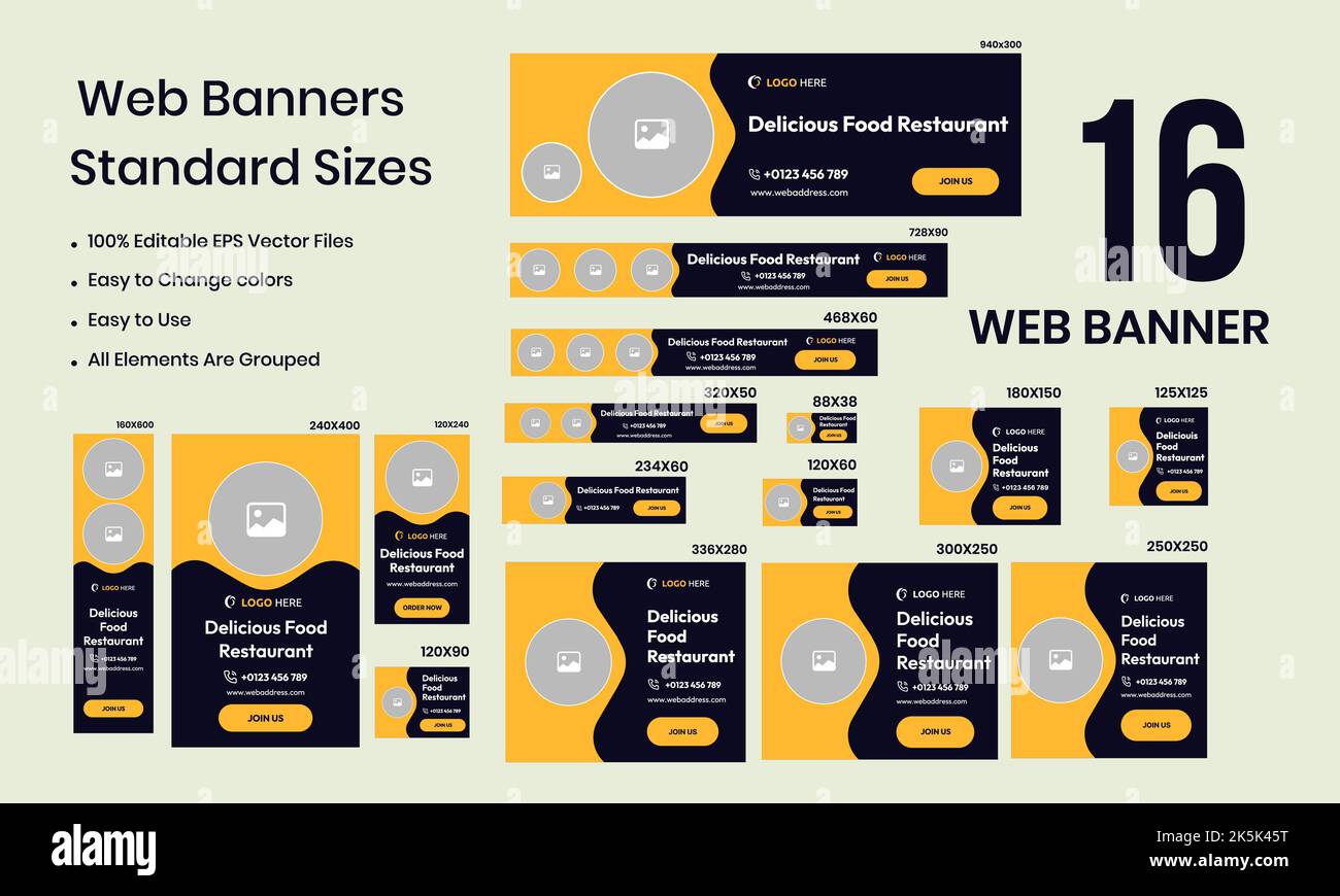 Delicious Food Web Set Banner Design For Social Media Post Stock Vector ...