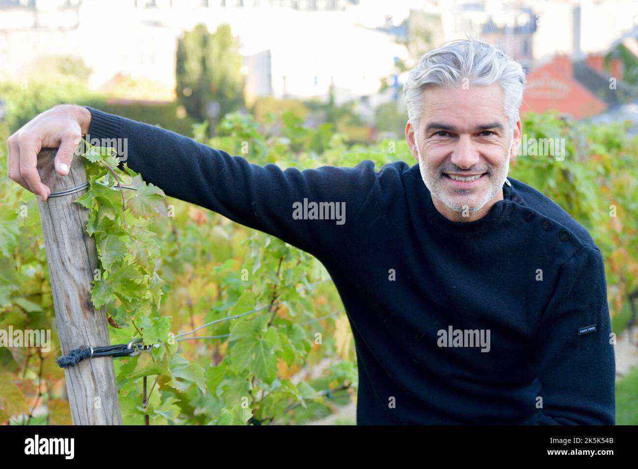François Vincentelli attends the official grape cutting ceremony in ...