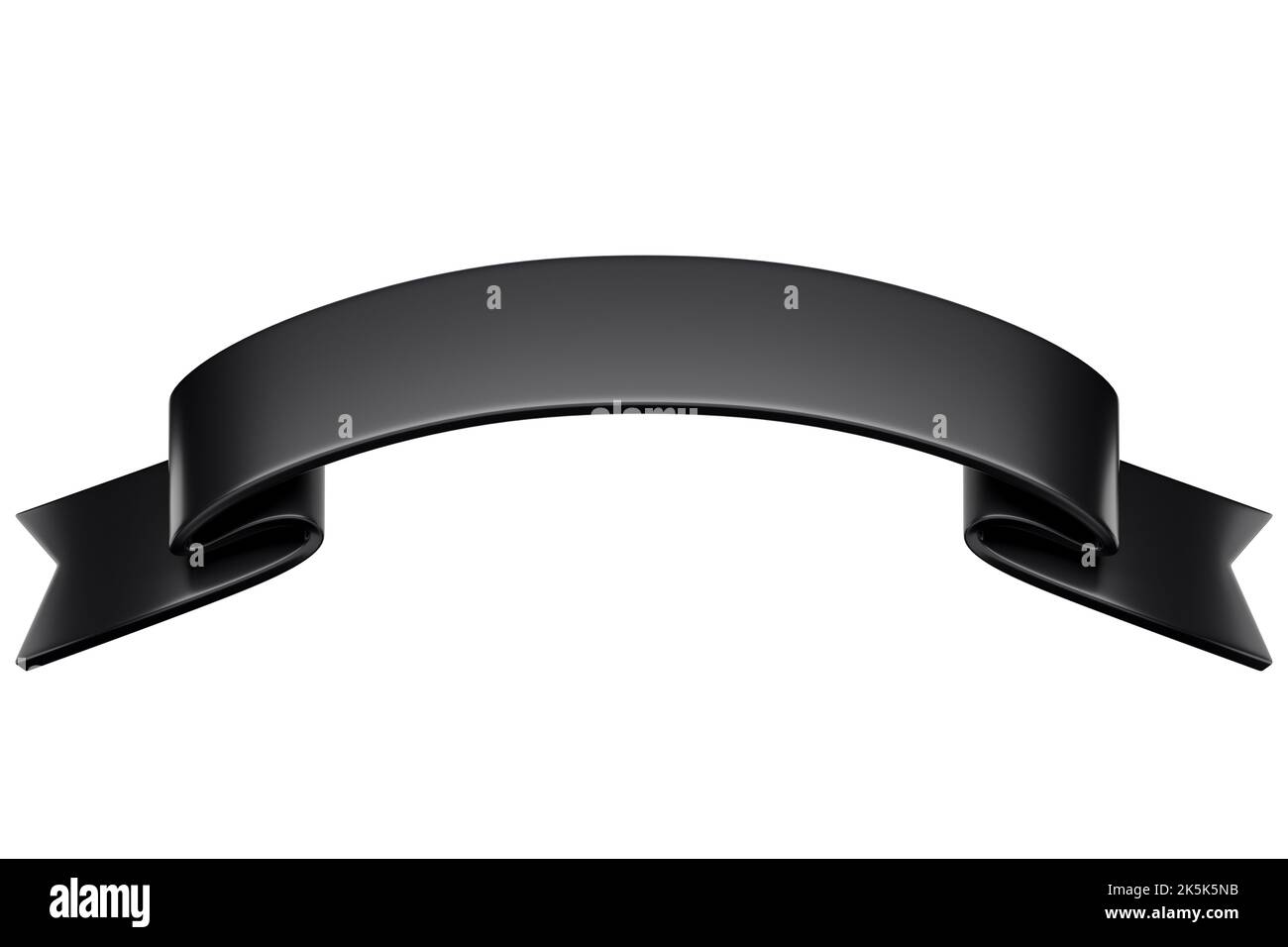 3d label ribbon. Glossy black blank plastic banner for advertisment ...