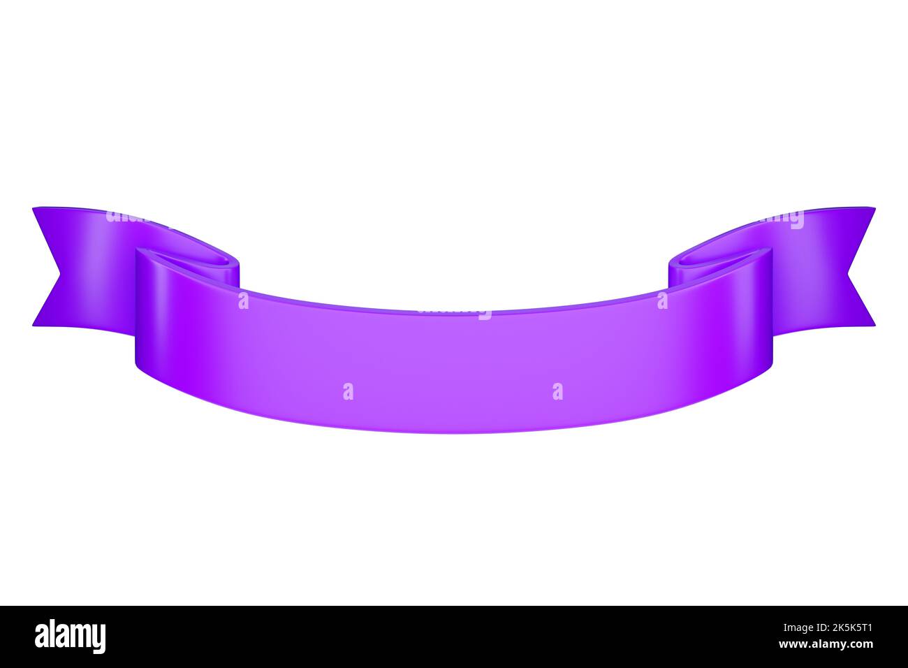 3d label ribbon. Glossy purple, violet blank plastic banner for ...